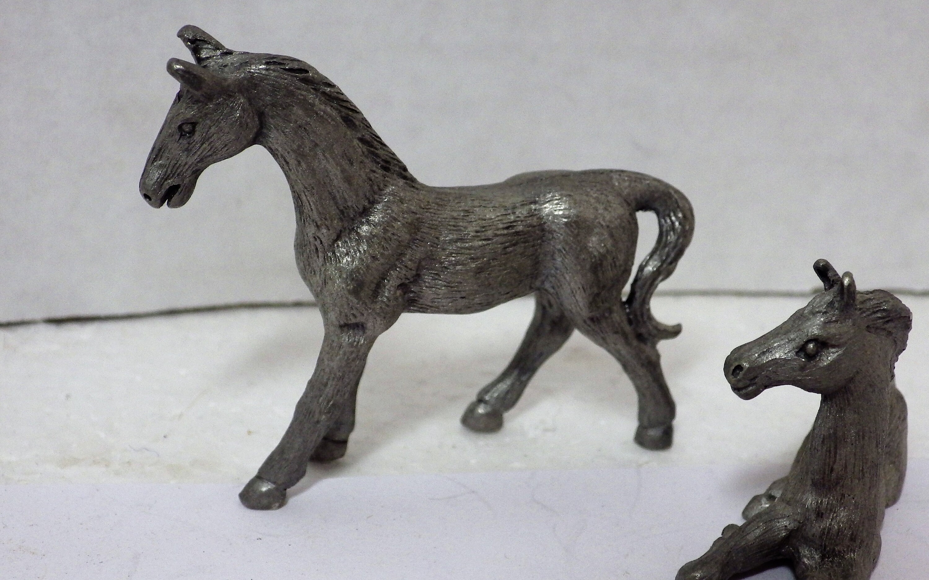 Two Pewter Miniatures Horses Foals Spoontiques PP112 - Etsy
