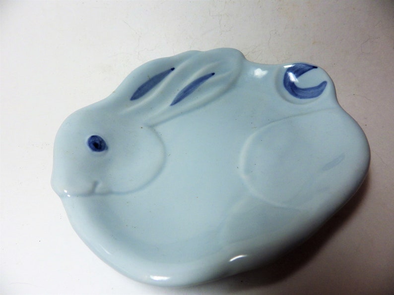 Vintage Ceramic Blue Bunny Rabbit/ Trinket Tray/ Soap Dish/ - Etsy