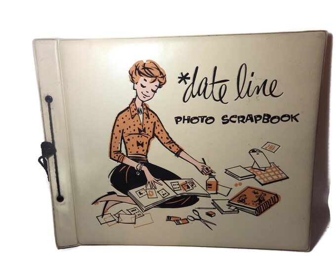 1950s/ Vintage Scrapbook/ *date Line /vinyl Cover/ Embossed Cover - Etsy