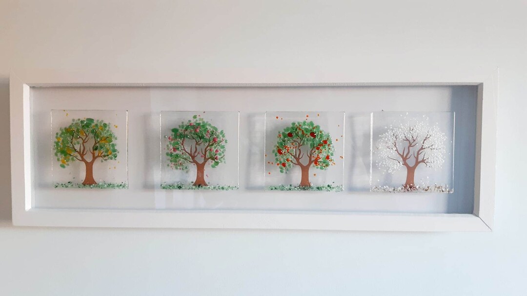 Four Seasons Wall Art Fused Glass, - Etsy