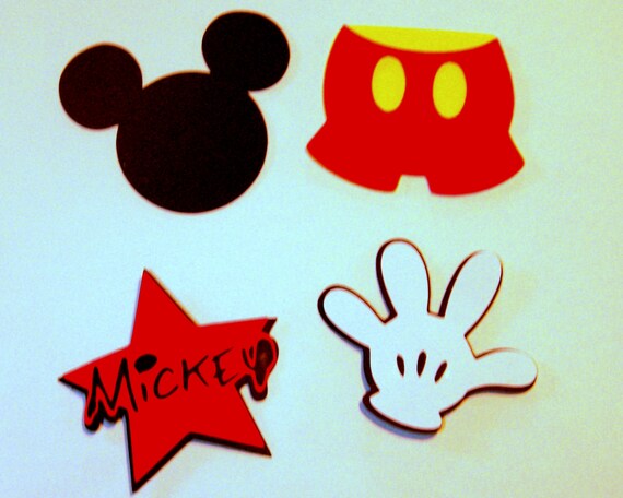 8 Mickey Mouse 4 inch die cut shapes | Etsy