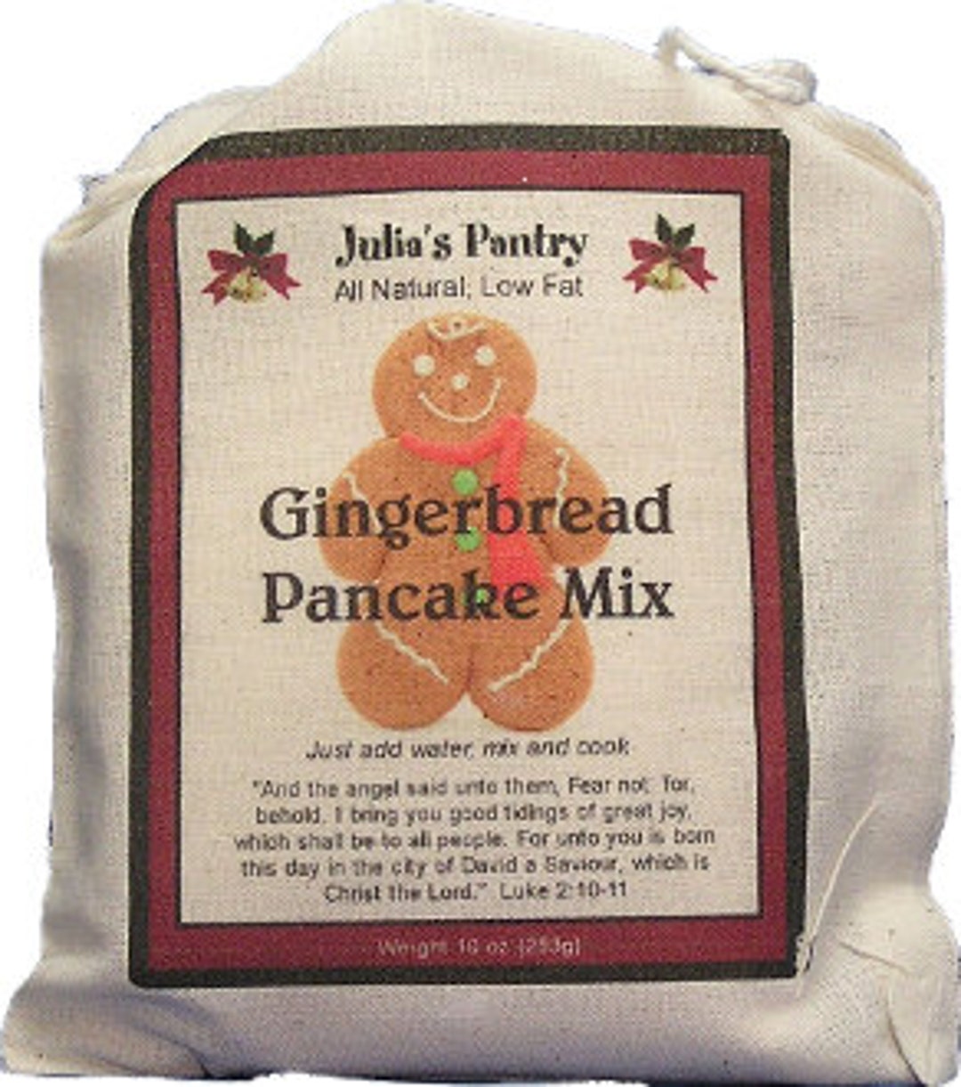 Gingerbread Pancake Mix, 10oz Cloth Bag, Christmas Breakfast - Etsy