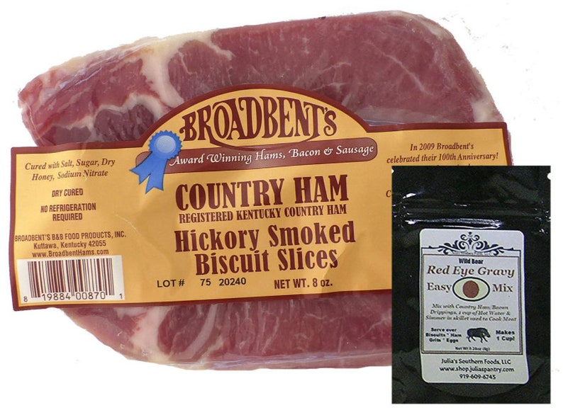 Hickory Smoked Country Ham Biscuit Slices, Red Eye Gravy Sample - Etsy
