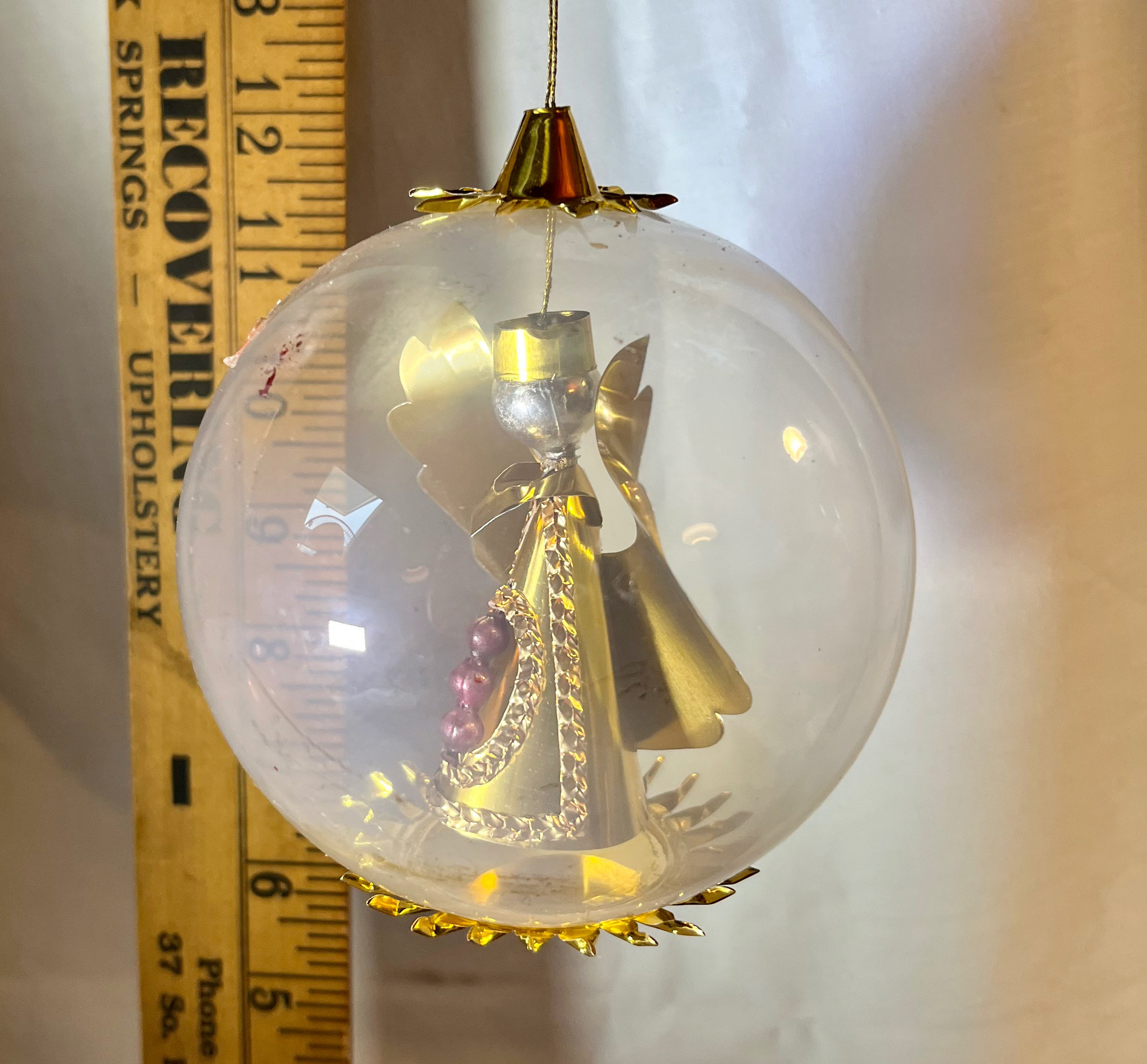 Vintage West German RESL LENZ Glass Christmas Tree Ornament an Angel ...