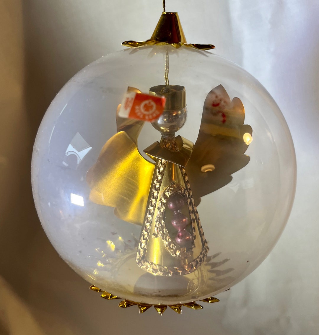 Vintage West German RESL LENZ Glass Christmas Tree Ornament an Angel ...