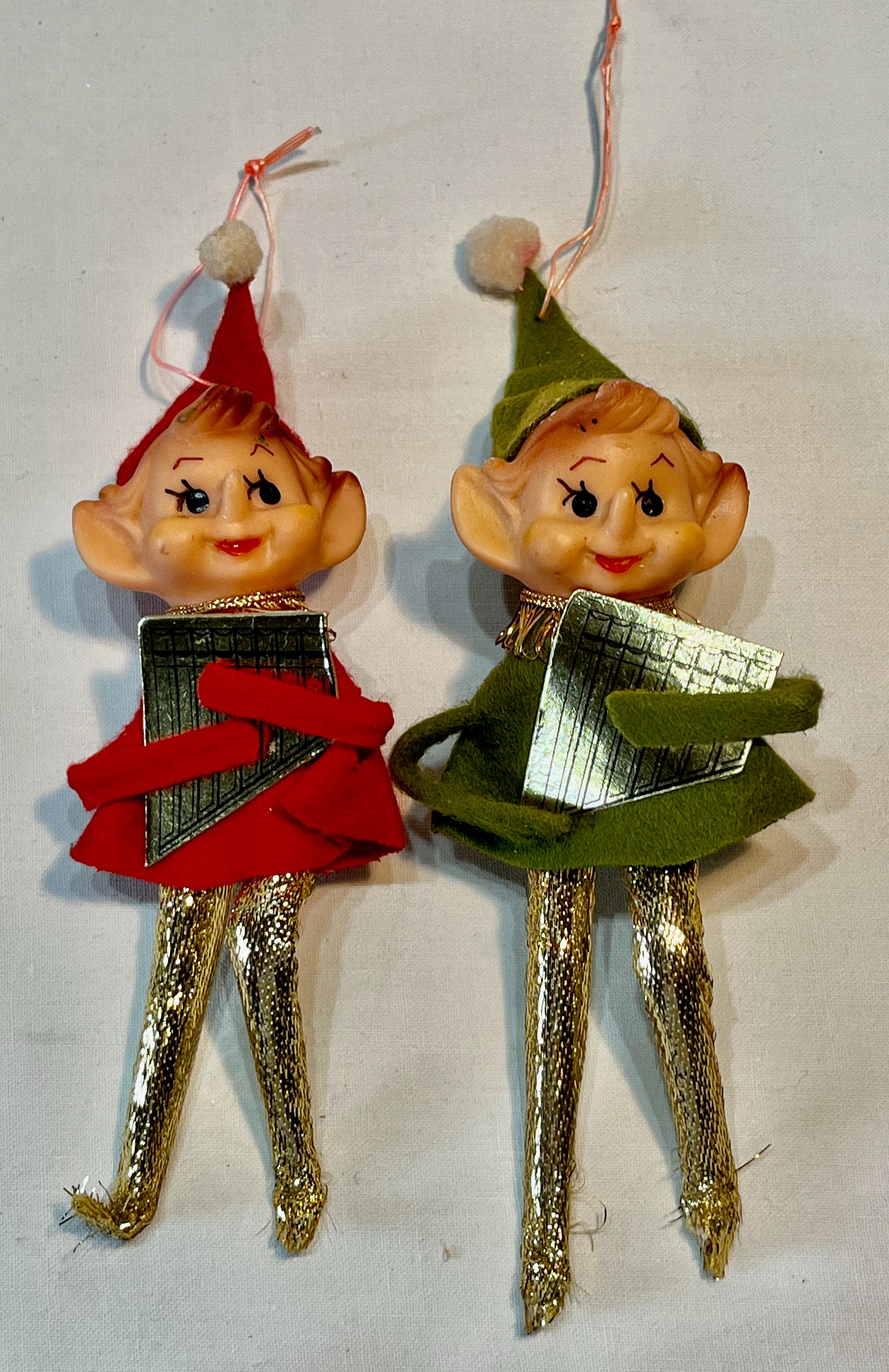 Vintage Lot of 2 Christmas Elves Ornaments Made in Japan! - Etsy