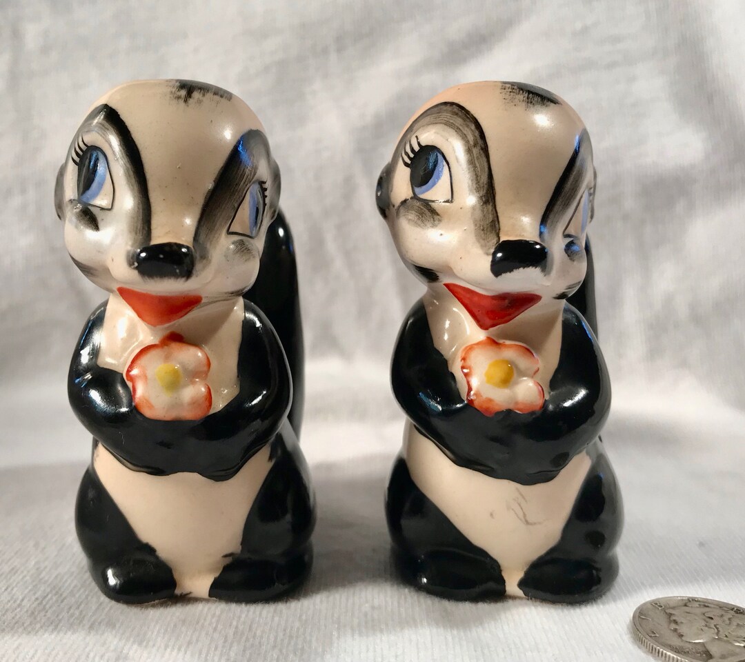 Vintage 1940s Goebel Germany Bee Mark Walt Disney Flower Skunk Salt ...