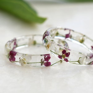 Nature Inspired Engagement Ring - Purity Resin Ring for Her - Real ...