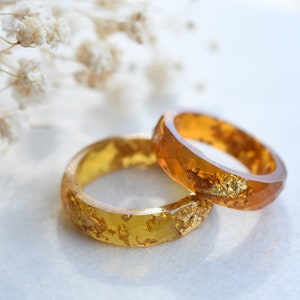 Faceted Autumn Resin Rings - Alternative Engagement Ring - Fall Color ...