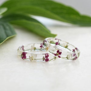 Nature Inspired Engagement Ring - Purity Resin Ring for Her - Real ...