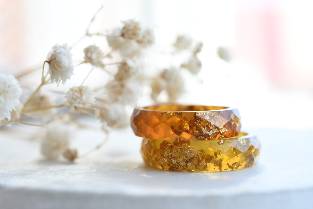 Faceted Autumn Resin Rings - Alternative Engagement Ring - Fall Color ...