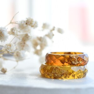 Faceted Autumn Resin Rings - Alternative Engagement Ring - Fall Color ...