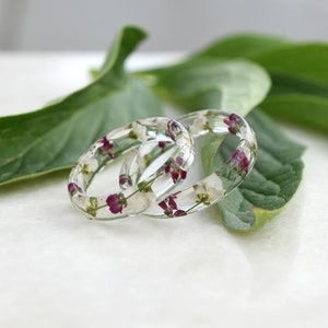 Nature Inspired Engagement Ring - Purity Resin Ring for Her - Real ...