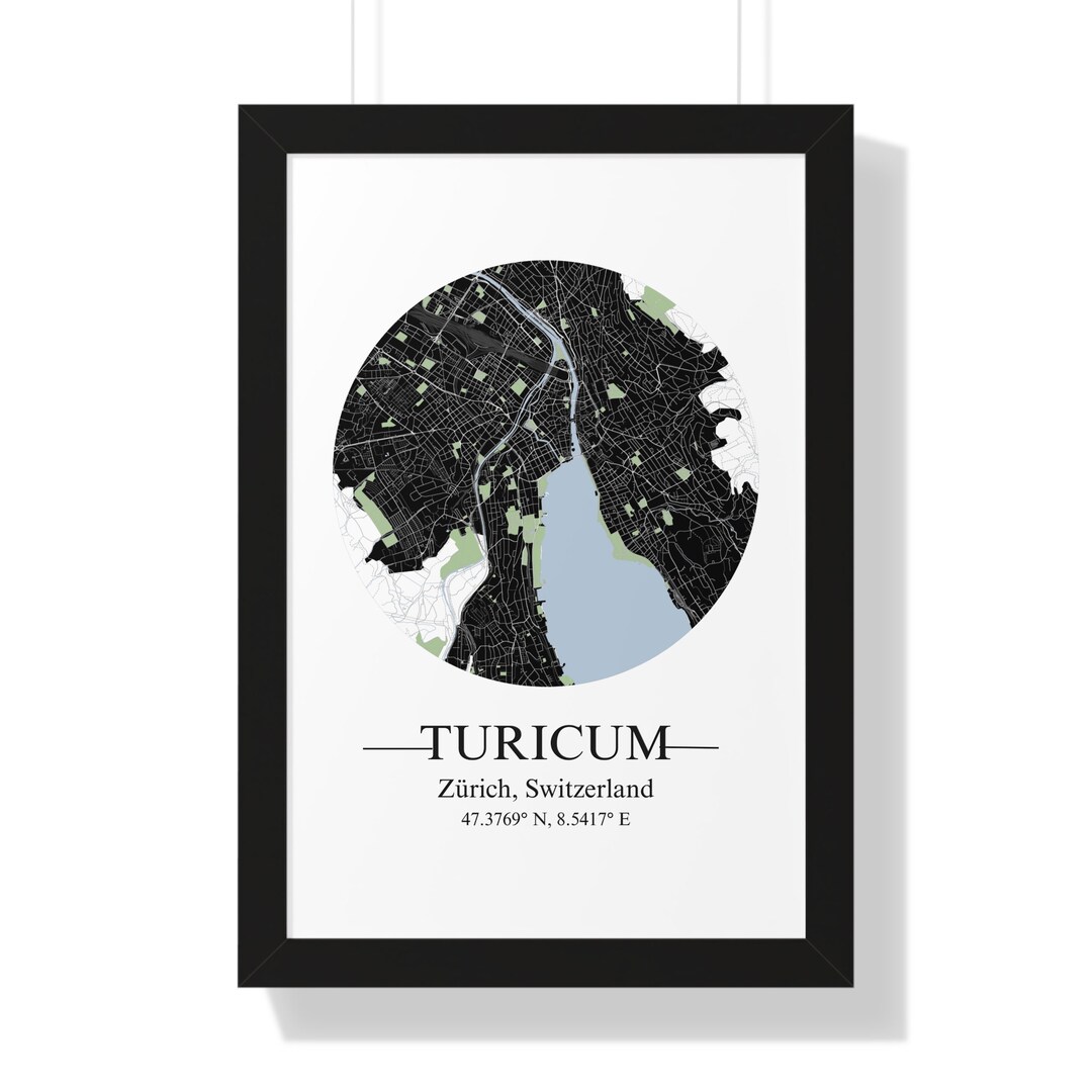 City Map - Turicum ( Zürich ) - Etsy