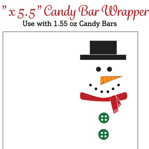 Snowman Candy Bar Wrappers Printable Snowmen Candy Wrappers - Etsy