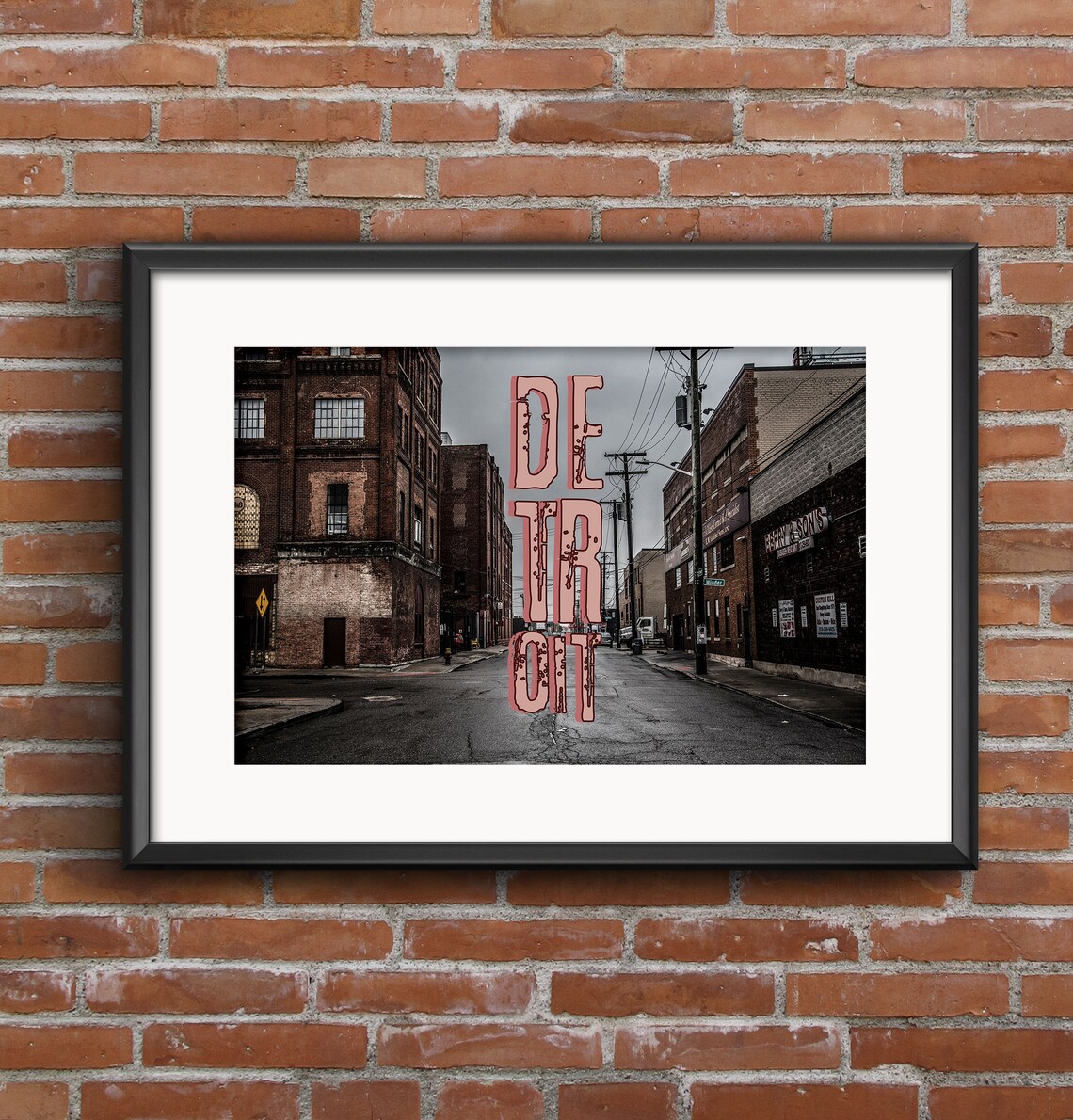 Detroit Eastern Market Art Print - Pink Detroit City Poster Print ...