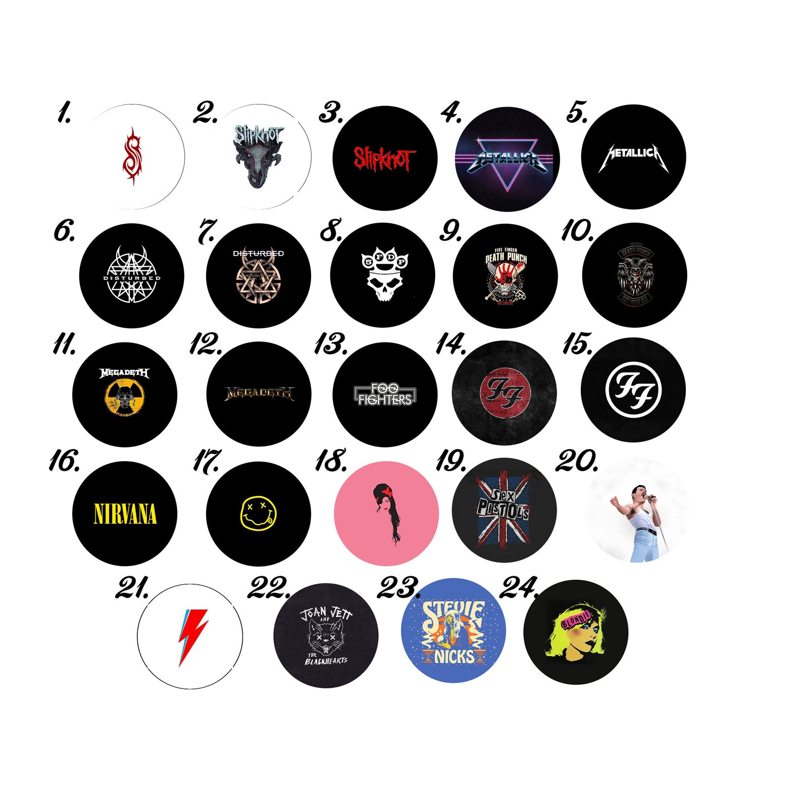 Rock and Roll Music Buttons: Handmade 1.5" Pinback Buttons - Etsy