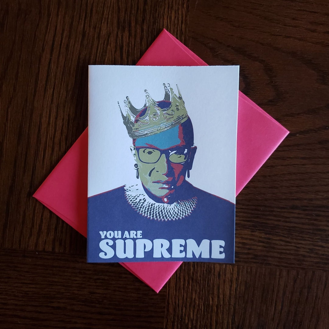 RBG You Are Supreme Birthday Card - 4x5 Adult, Ruther Bader Ginsburg ...