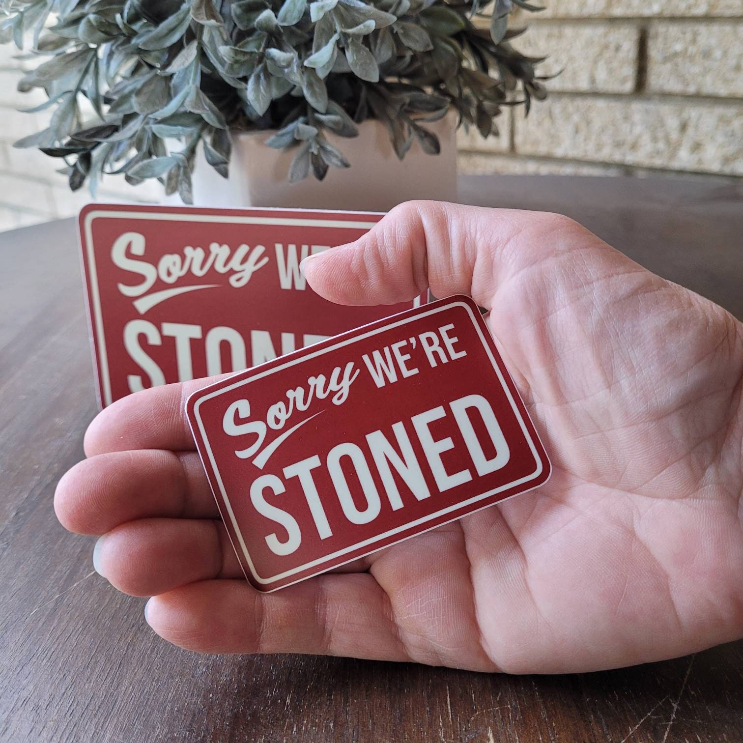 Sorry We're Stoned Adult Weed Small Sticker or Decal - Etsy Norway