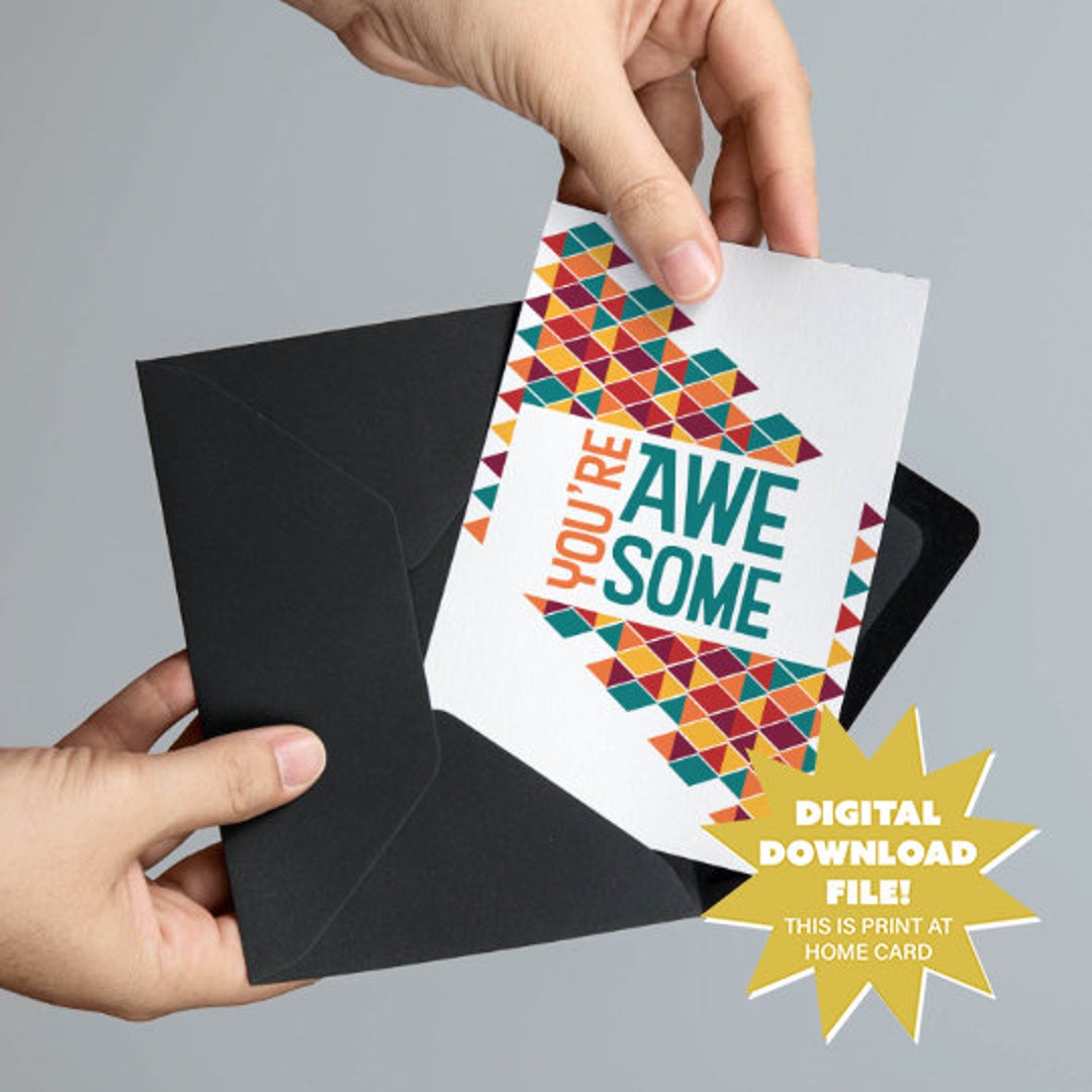 You're Awesome Printable Greeting, Birthday, Anniversary, or Valentine ...