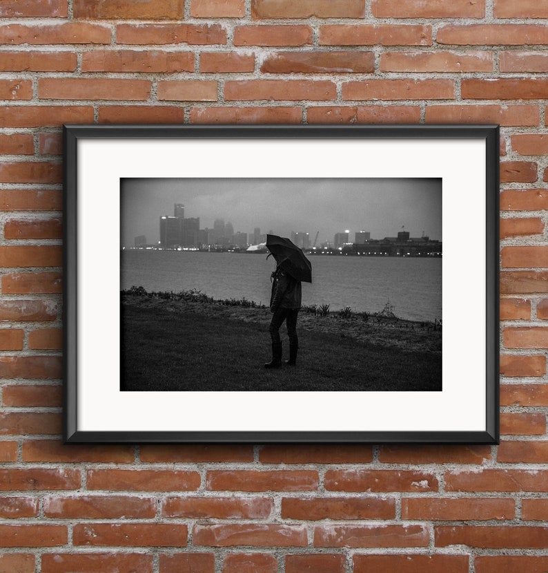 Detroit Skyline From Belle Isle in Rainstorm Art Print - Etsy