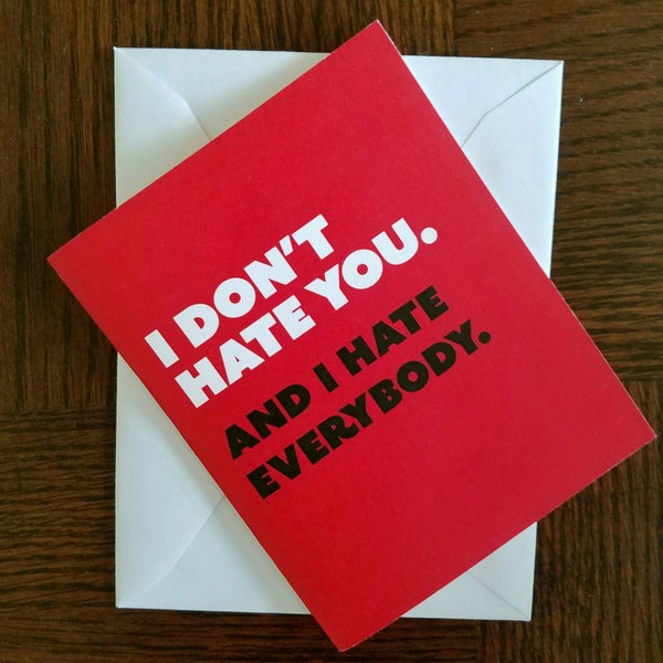 I Hate You Card - Etsy