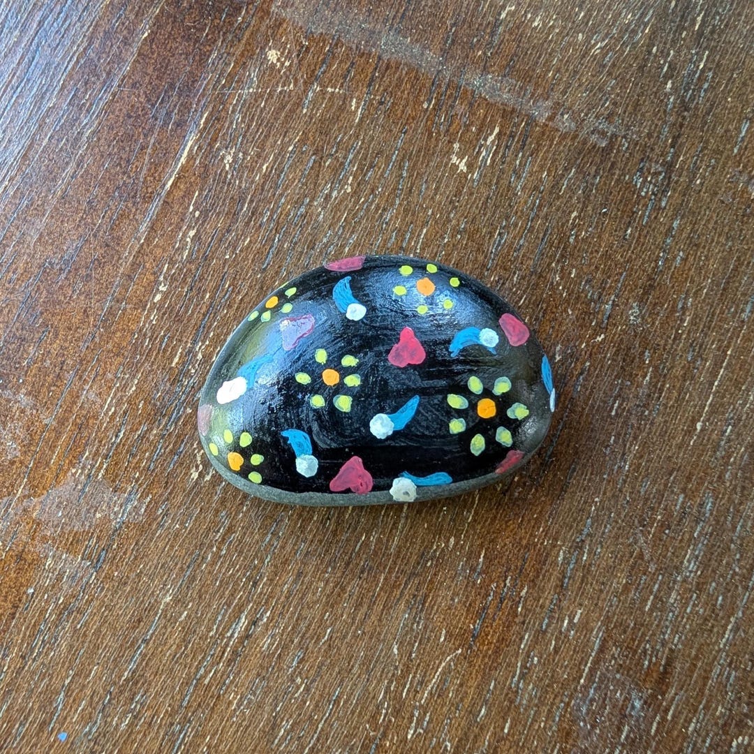 Mini Floral Heart Garden Stone – 1.5"x1" – Hand-painted Rock Art With ...