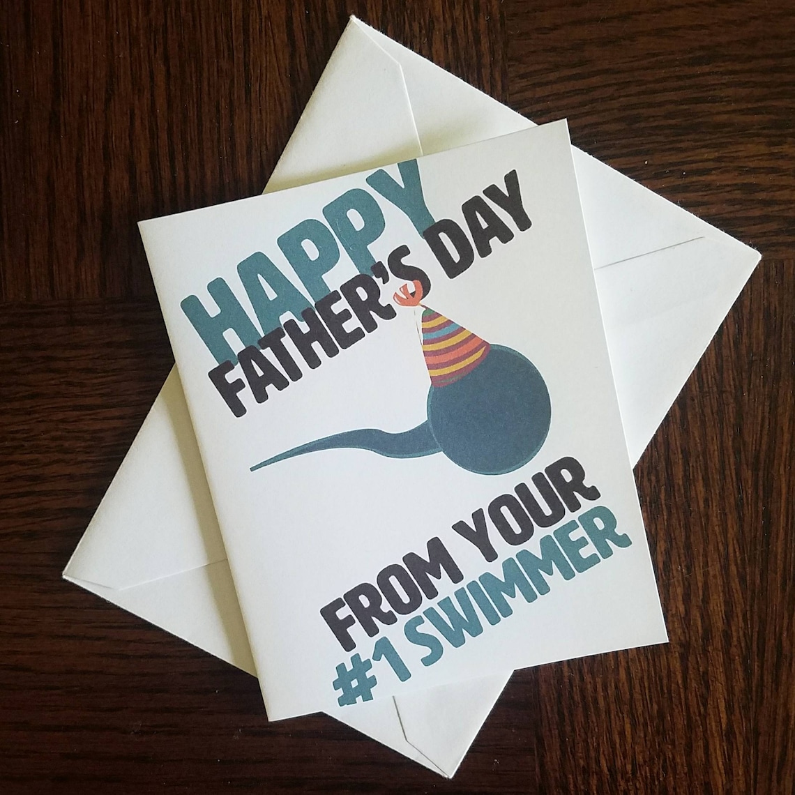 Number One Swimmer Sperm Father's Day 4x5 Card - Funny and ...
