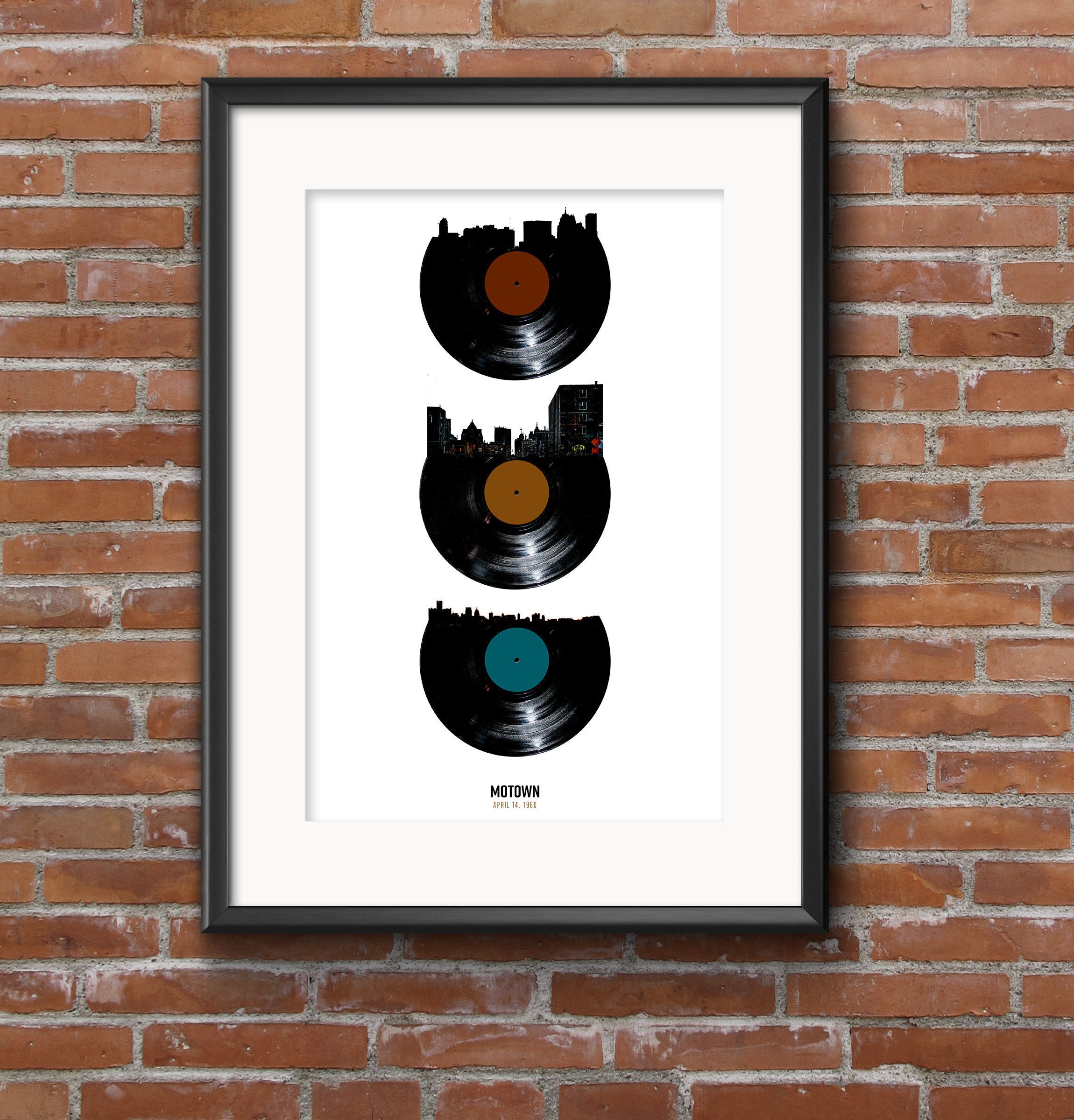 Detroit Motown Vinyl Record Skyline Art Print Motown Music - Etsy