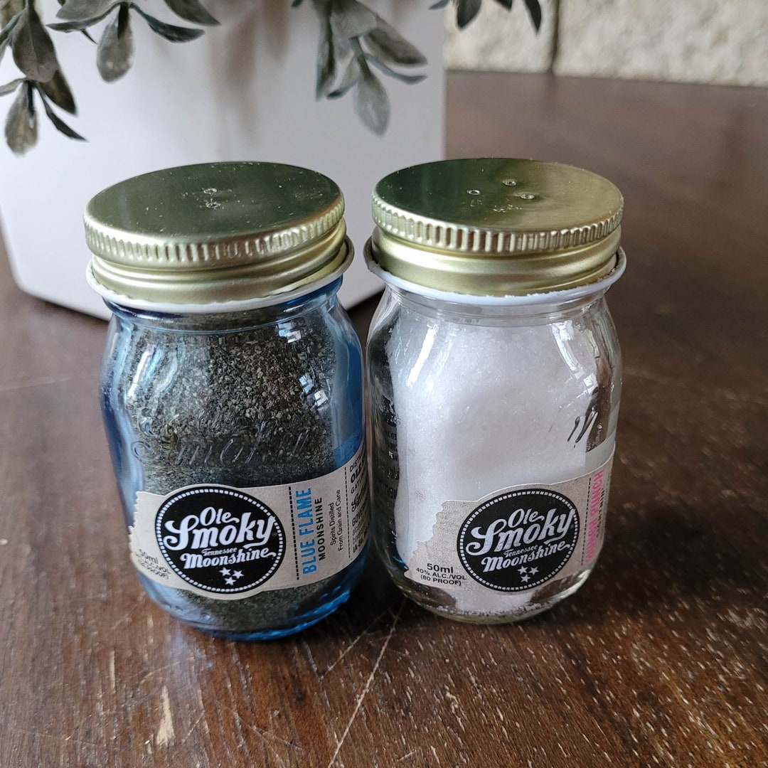 Ole Smokey Mountain Moonshine Glass Salt and Pepper Shakers Mini Liquor ...