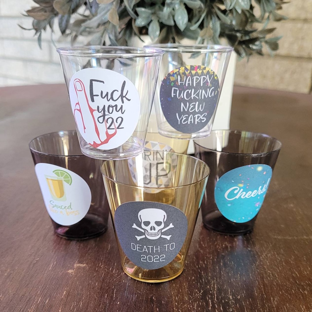 Shot Glass Stickers New Years Eve or Holiday Party Favors - Etsy
