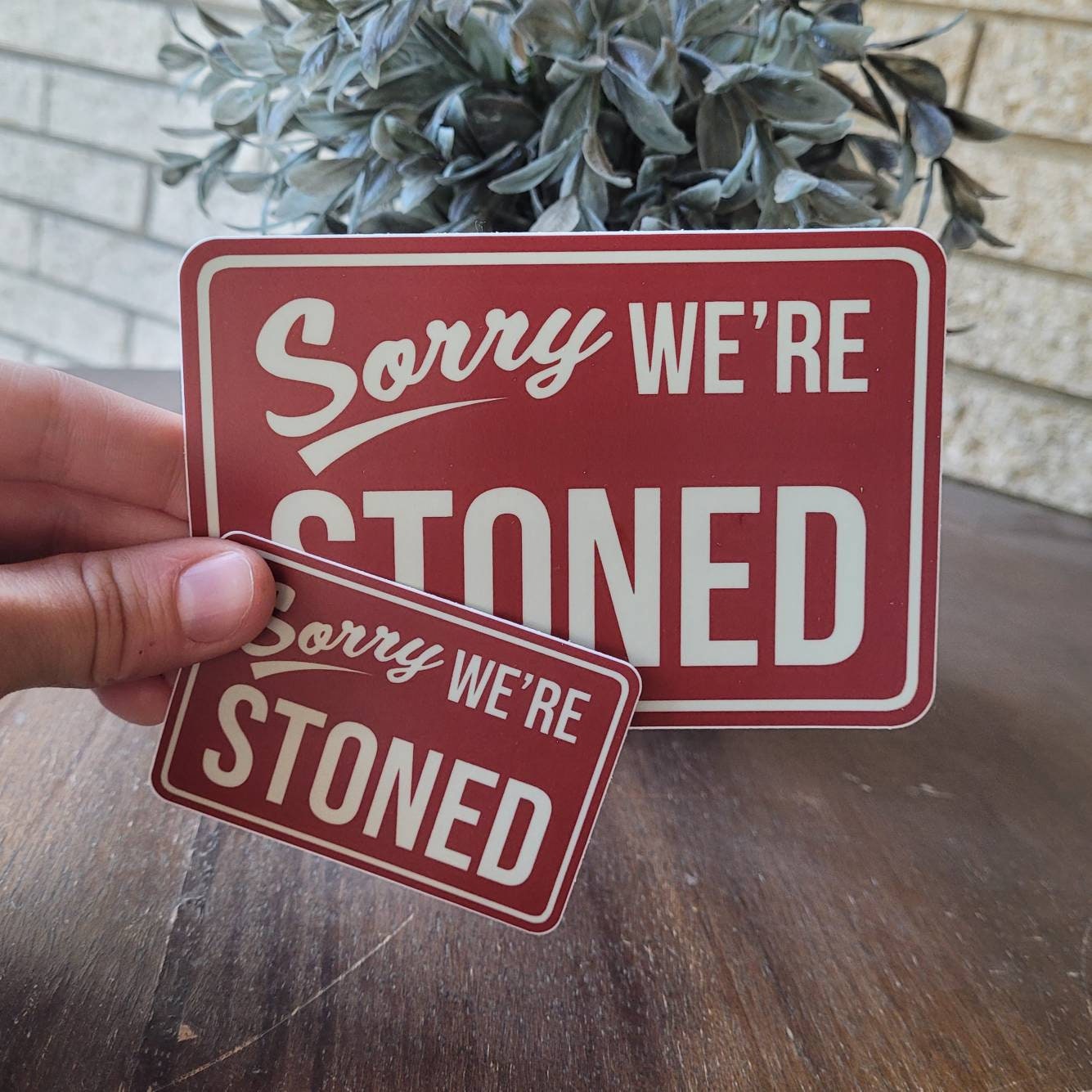 Sorry We're Stoned Adult Weed Small Sticker or Decal - Etsy Norway