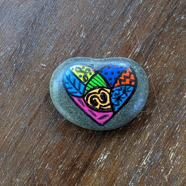 Painted Heart Rock - Etsy