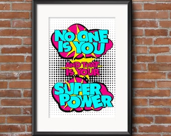 No One is You and That is Your Super Power Inspirational Pop | Etsy