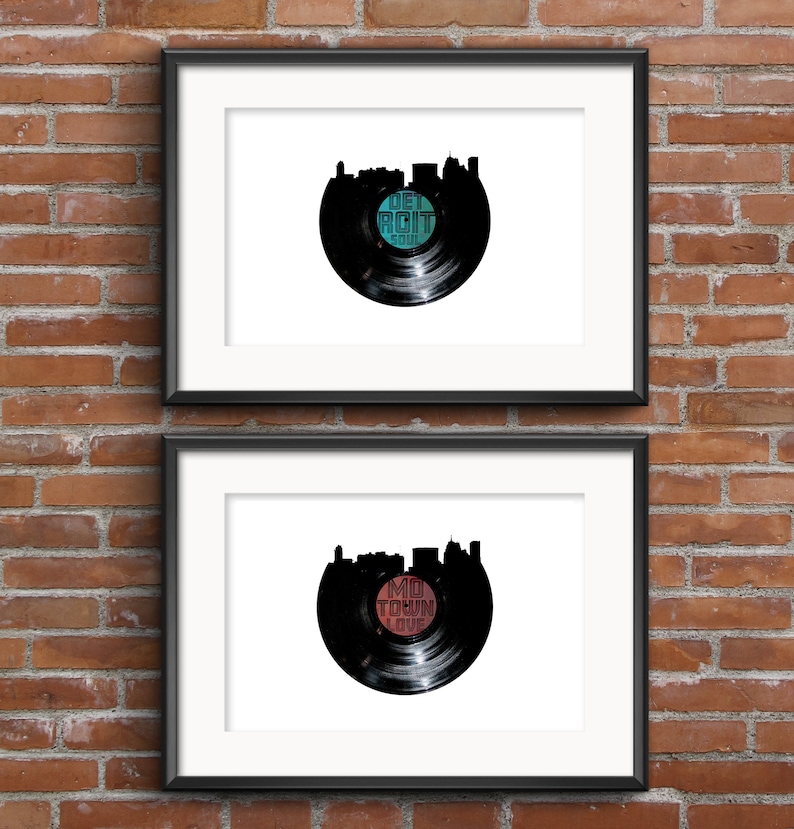 Detroit Soul and Motown Love Vinyl Record Skyline Art Print - Etsy
