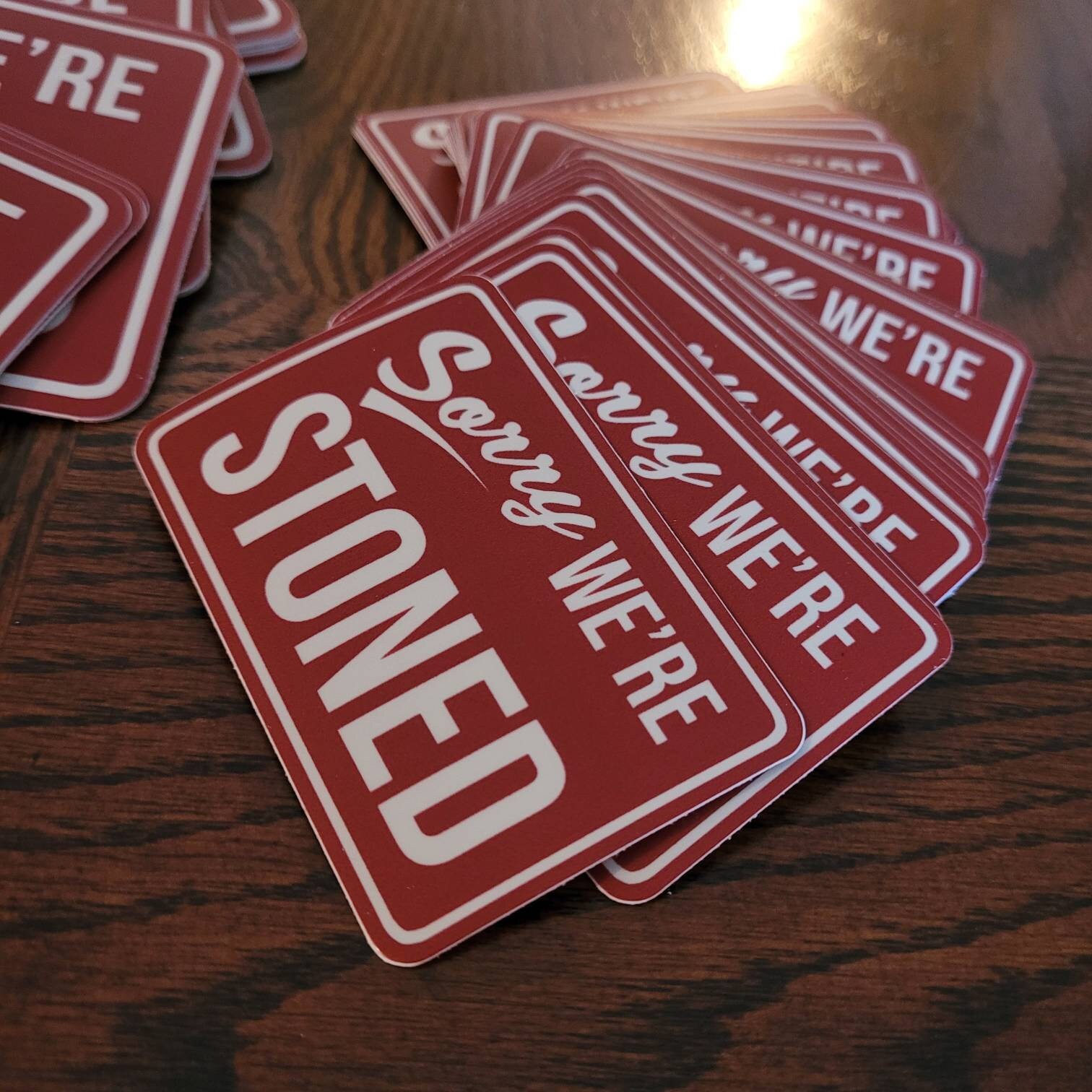 Sorry We're Stoned Adult Weed Small Sticker or Decal - Etsy Norway