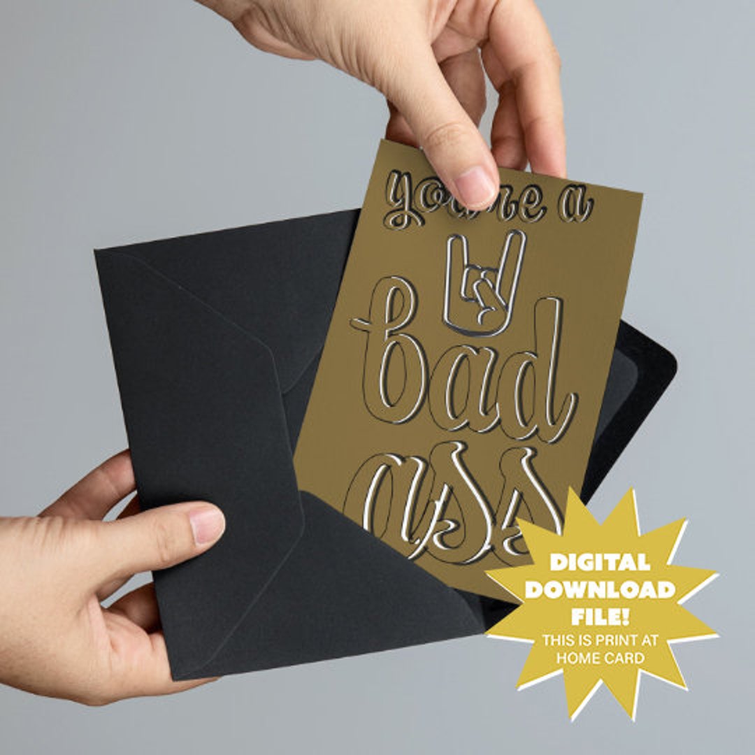 You're a Bad Ass Thank You, Get Well, or Encouragement Card - 5x7 Funny ...