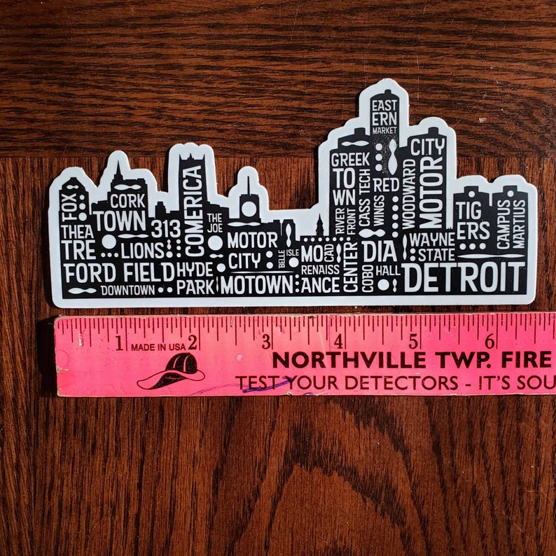 Detroit Skyline Vinyl Decal or Bumper Sticker Motown Sticker - Etsy