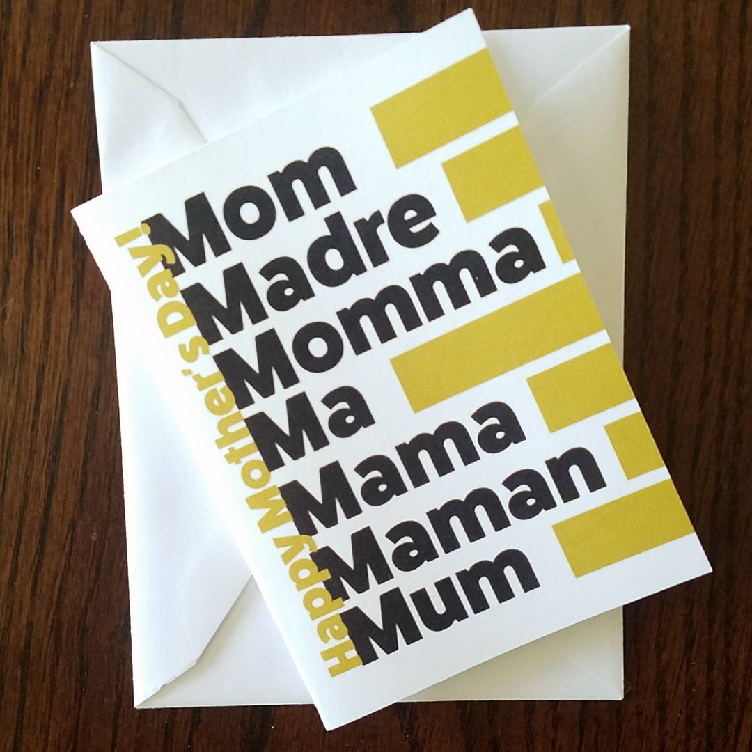 Mom in Different Languages Mother's Day Card Unique and Worldly Mother ...