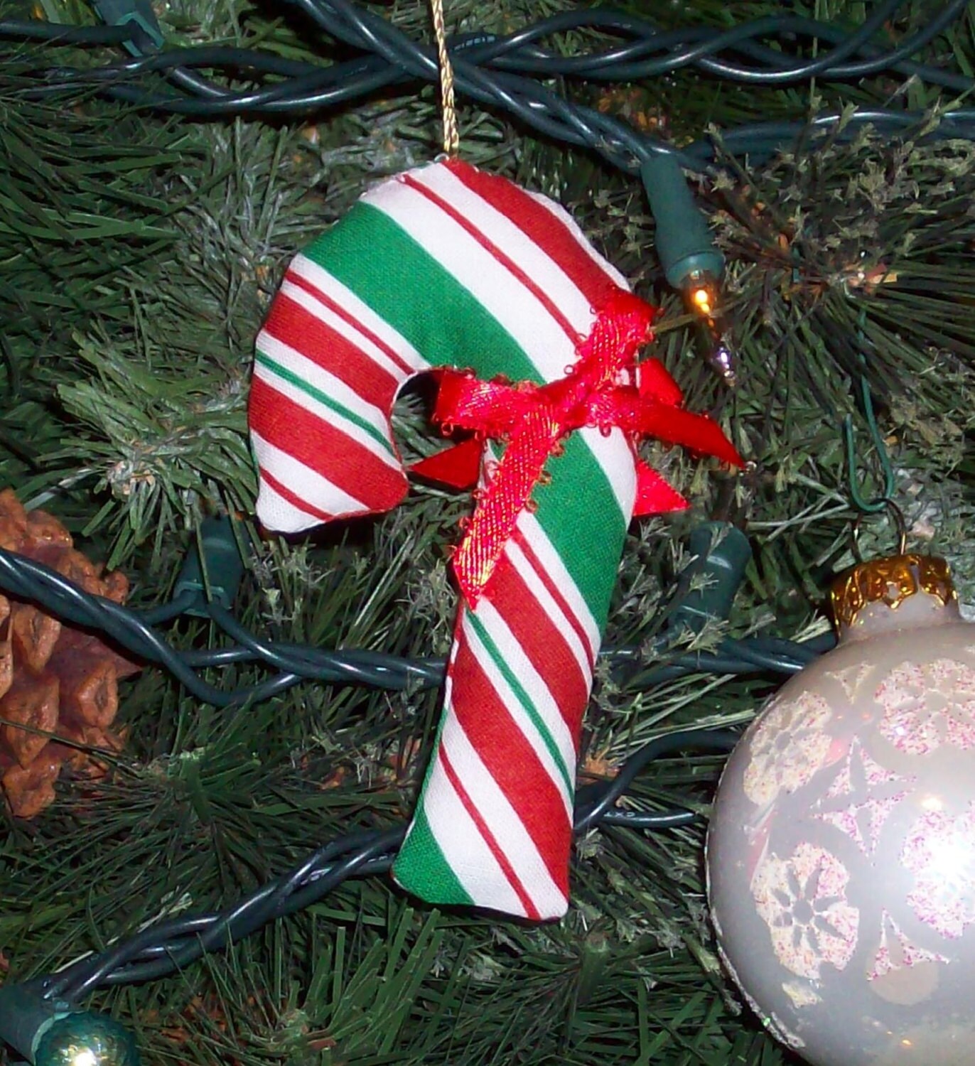 Candy Cane Mini Ornament - Etsy