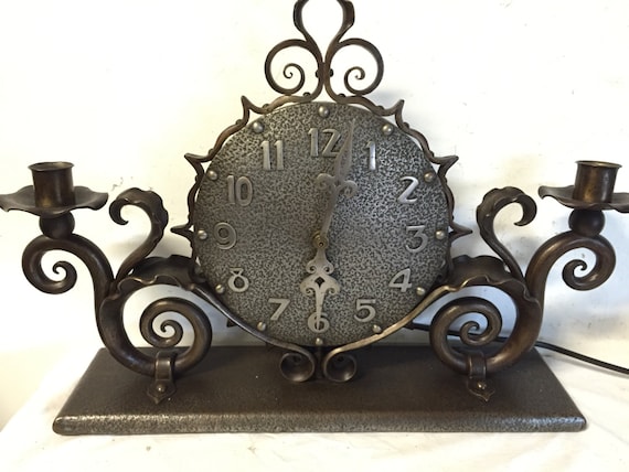 Beautiful Scrolled Wrought Iron Table Clock | Etsy