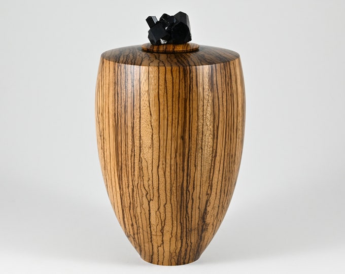 Large Handmade Wooden Cremation Urn Made of Zebra Wood With Black ...