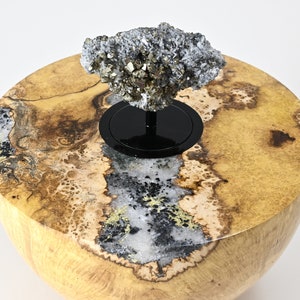 Large Handmade Wooden Urn Made of Black Locust Burl With White Minerals ...