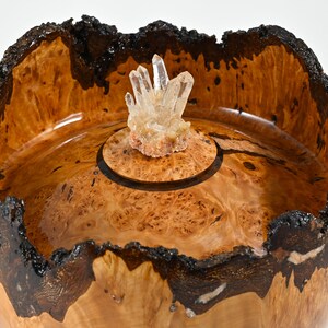 Large Handmade Wooden Urn Made of Alder Burl Inlayed With Calcite and ...