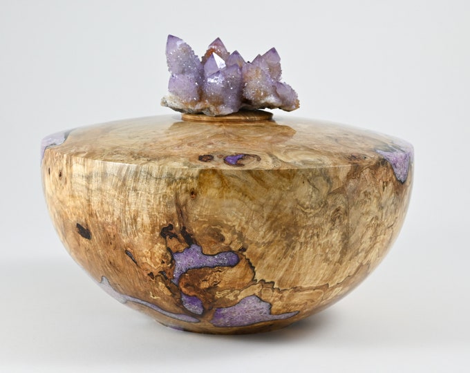 Large Handmade Wooden Urn Made of Spalted Maple Burl With Cactus ...