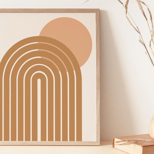 Mid Century Modern Rainbow Printable Wall Art Digital Print | Etsy