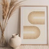 Mid Century Arches Rainbow Printable Wall Art Print, Abstract Rainbow ...