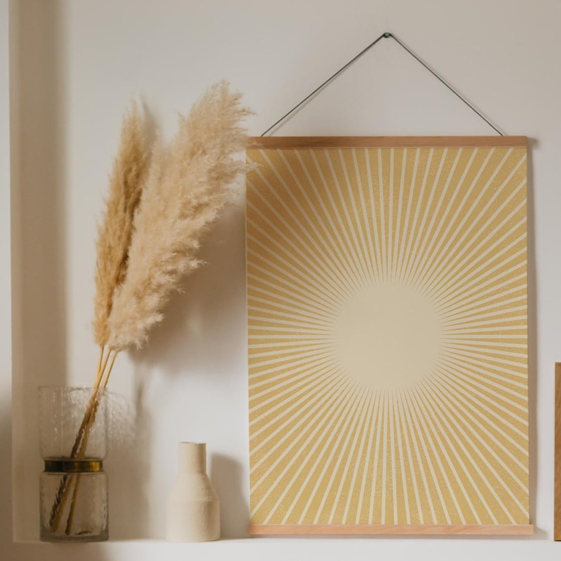 Abstract Sun Rays Wall Art Print Digital Printable Neutral - Etsy