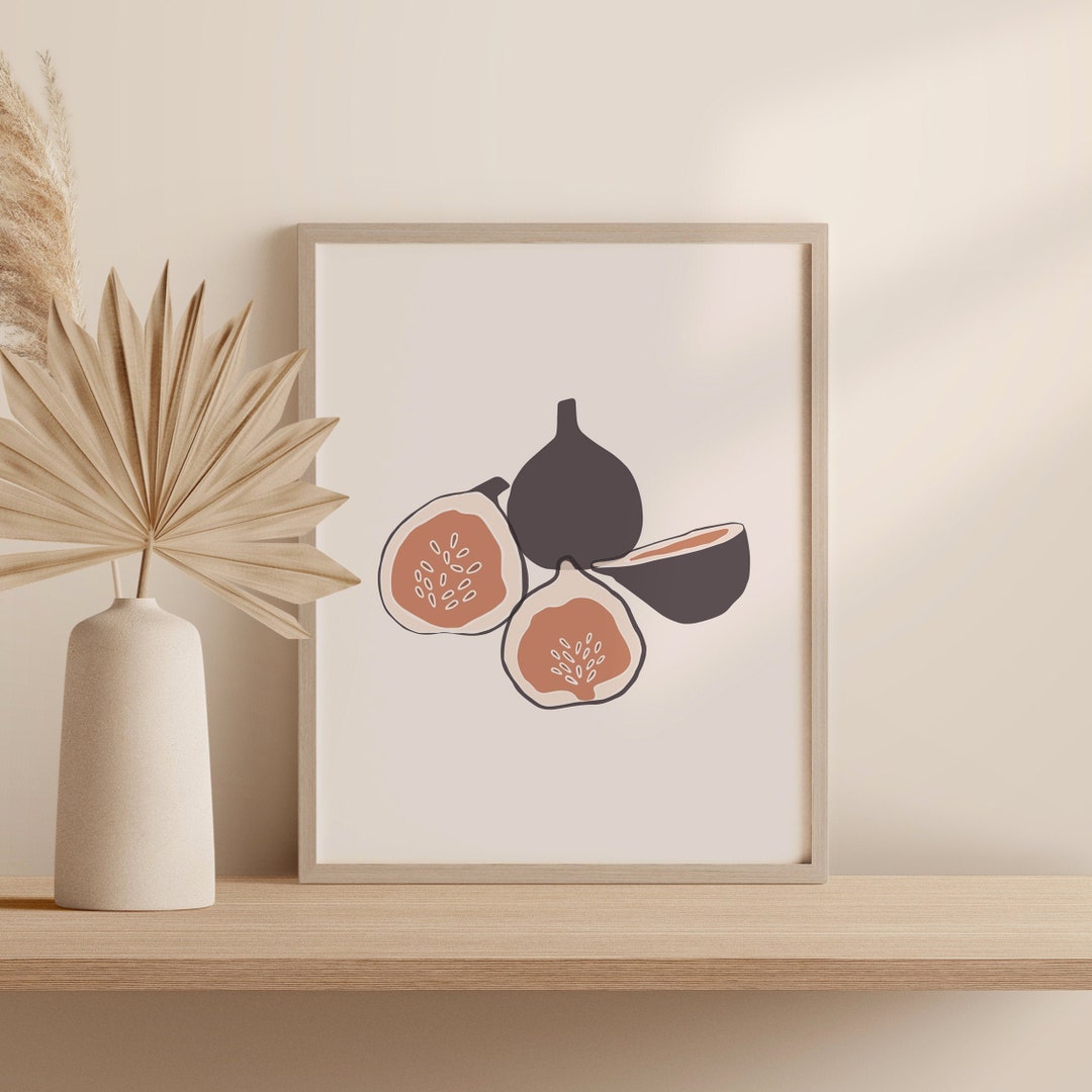 Figs Printable Art Digital Print, Kitchen Wall Decor, Abstract Fruit ...