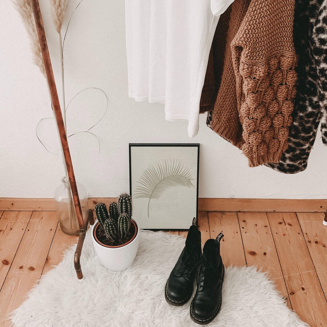 Boho Palm Leaf Botanical Wall Art Print Digital Print - Etsy